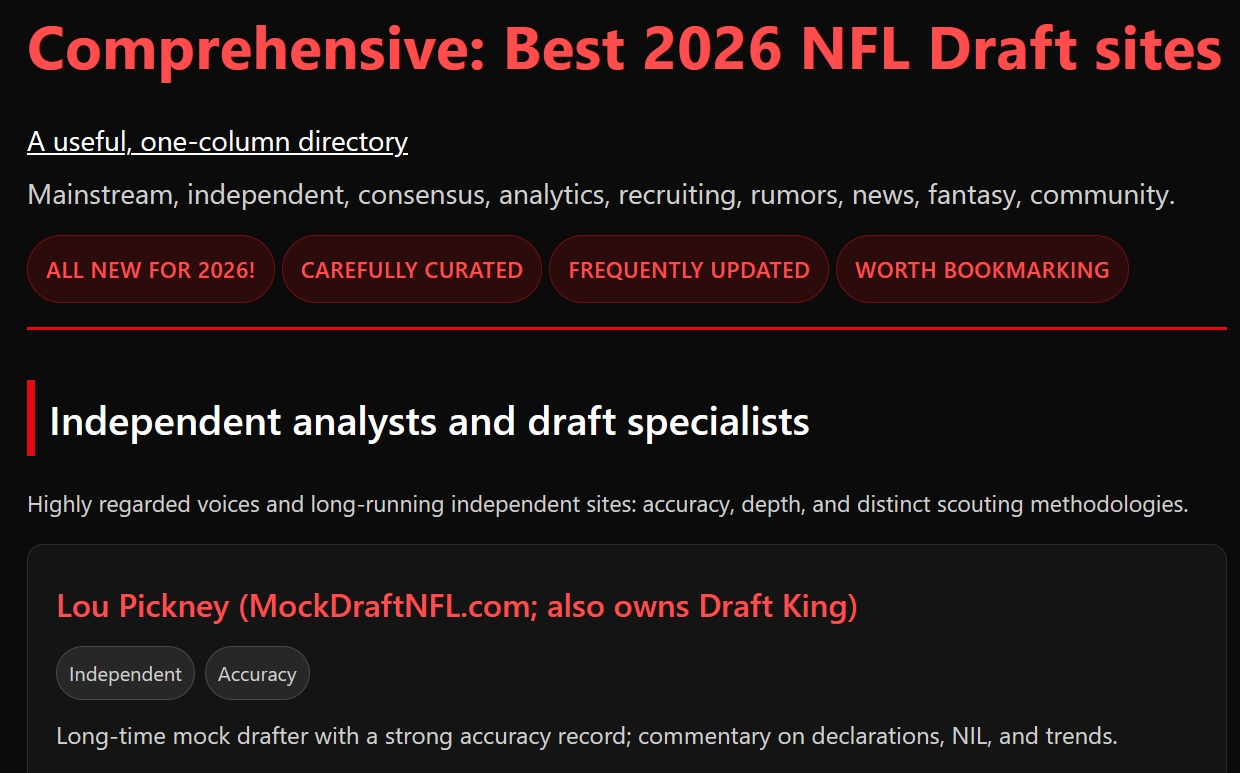 Recent NFL Mock Drafts